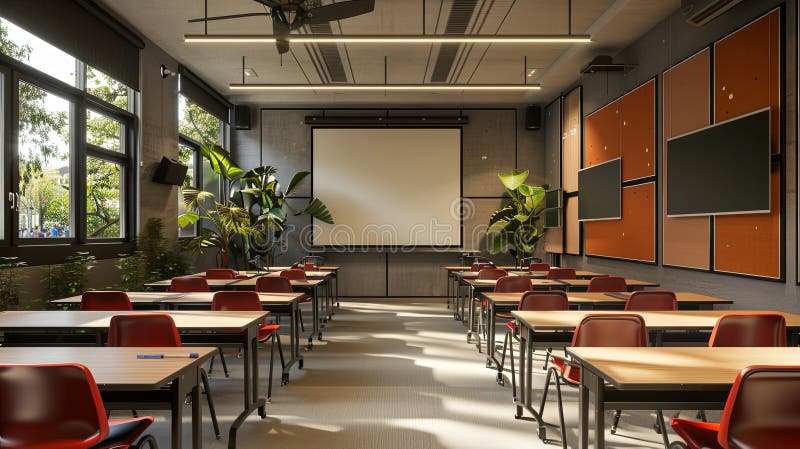 A Contemporary Classroom or Study Space Equipped with Interactive ...