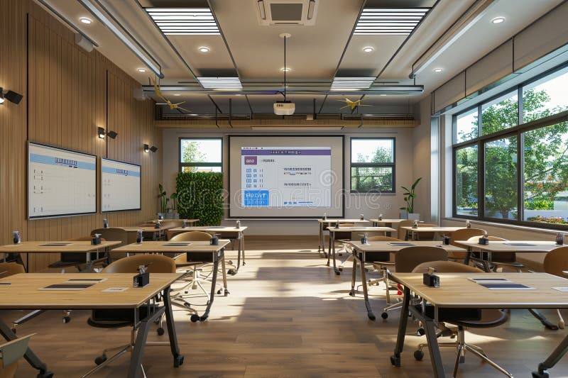 A Contemporary Classroom or Study Space Equipped with Interactive ...