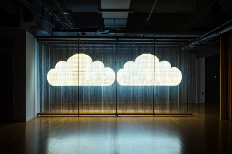Contemporary Cloud Formation Installation Illuminates Modern Interior ...