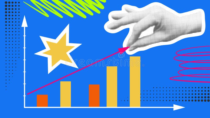 Contemporary Collage Growth Graph Vector Graphics Stock Illustration ...