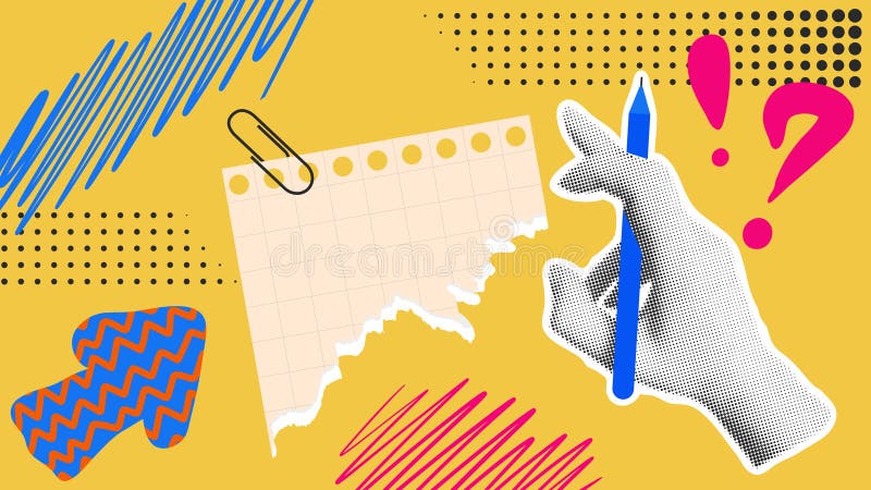 Contemporary Collage To Make Notes Stock Illustration - Illustration of ...