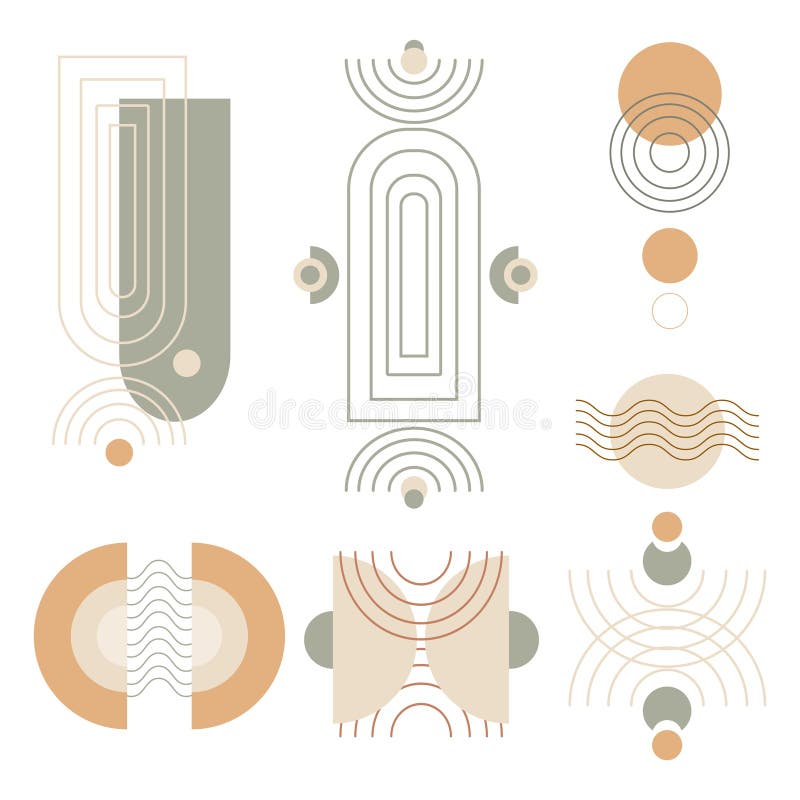 Contemporary Compositions with Geometric Figures and Symmetrical Lines ...