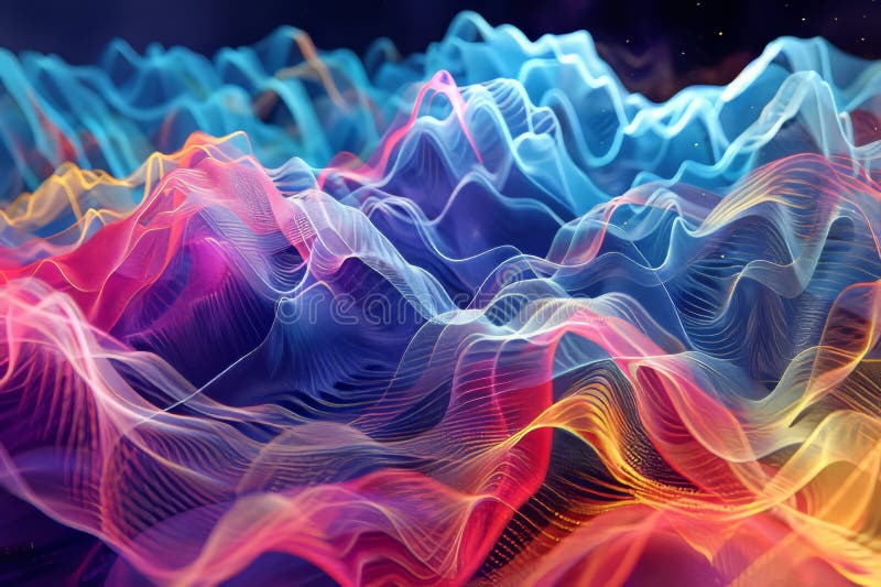 Contemporary Concept of Sound Wave Visualization in a Vibrant Visual ...