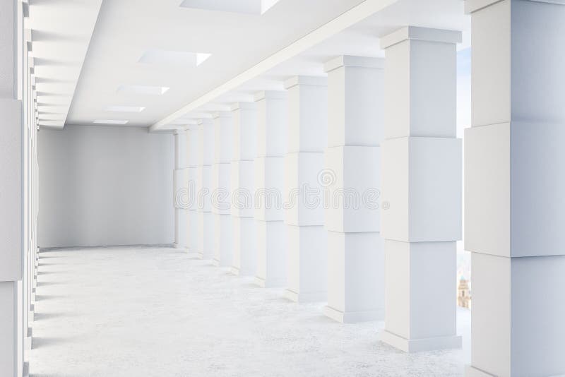 Contemporary Concrete Tunnel Interior Stock Illustration - Illustration ...