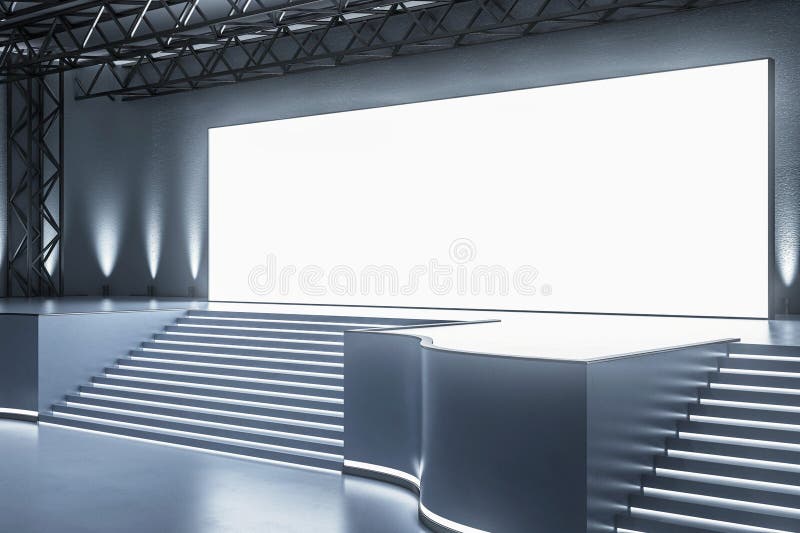 Contemporary Conference Hall with Large Screen, Modern Venue Design for ...