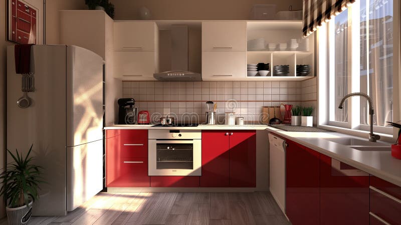 Contemporary Culinary Space: Bright and Clean Kitchen Design, Inviting ...