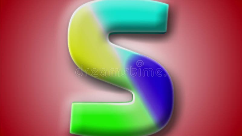 Modern 3D Animated Letter S with Vibrant Visuals and a Gradient Red ...