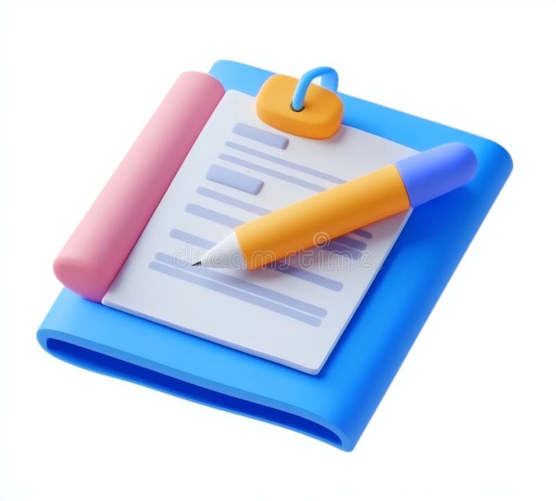 A Contemporary 3D Illustration of a Document Concept, Symbolized by a ...