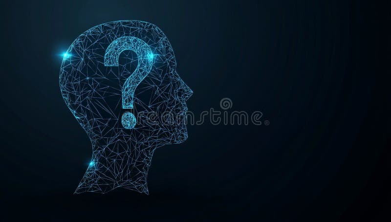 A Contemporary 3D Illustration Featuring a Question Mark Inside a Human ...