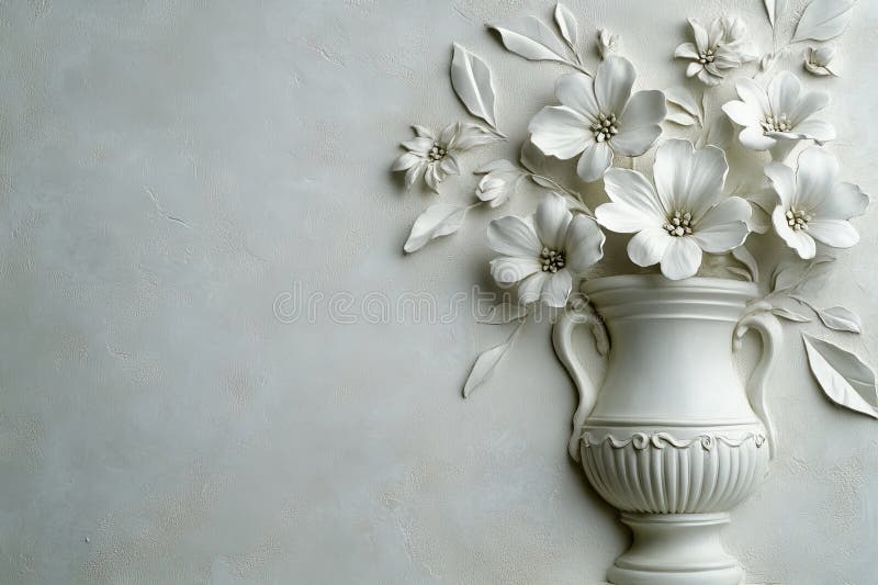 Contemporary 3D Relief Mural Wallpaper Showcasing Beautiful Floral ...