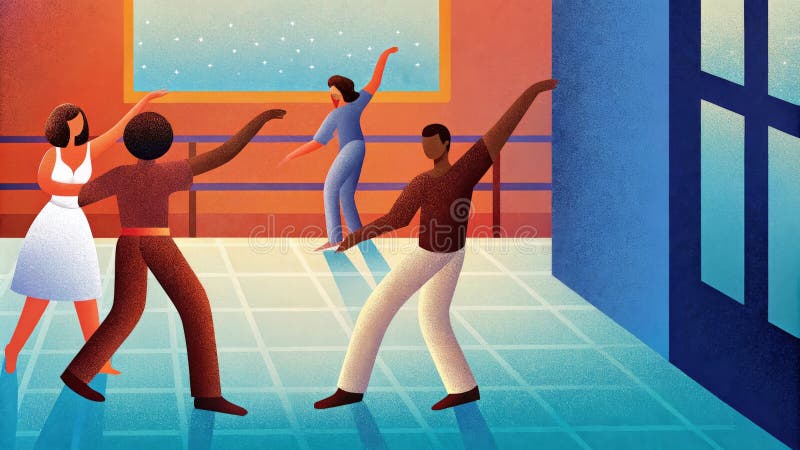 Contemporary Dance Class with Diverse Dancers in a Studio Setting Stock ...