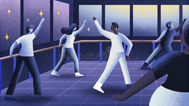 Contemporary Dance Class: Diverse Group Practicing in Modern Studio ...