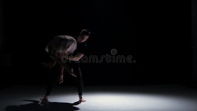 Contemporary Dance Moves of Three Dancers on Black, Shadow Stock Video ...