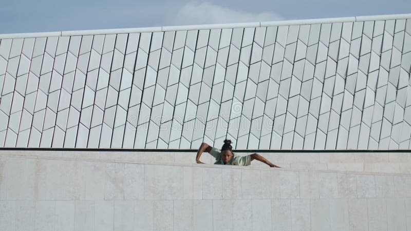 Contemporary Dancer Enjoying Performance Stadium. Inspired Guy Making ...