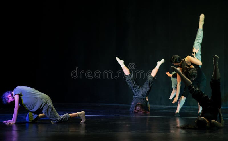 Contemporary Dancers Performing on a Stage Stock Photo - Image of ...