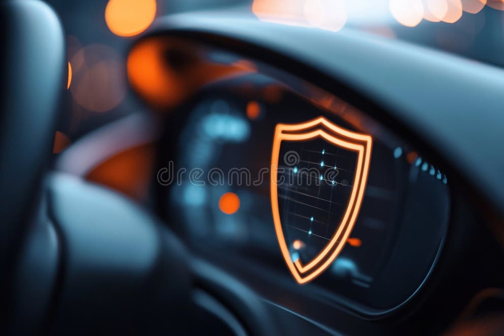 A Contemporary Dashboard Illuminates Softly, Displaying a Floating ...