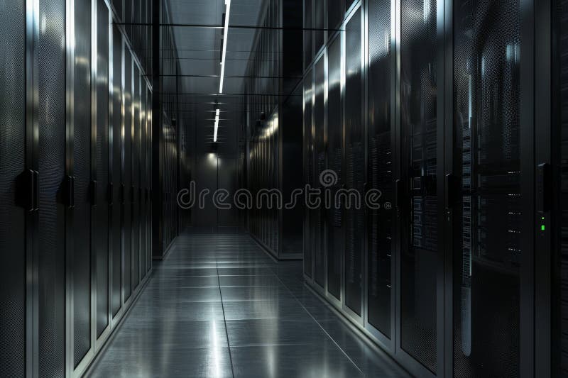 Contemporary Design of a Modern Data Center Interior Featuring Server ...