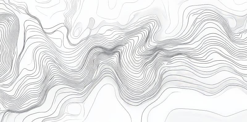 A Contemporary Design with a White Background and Topographic Wave ...