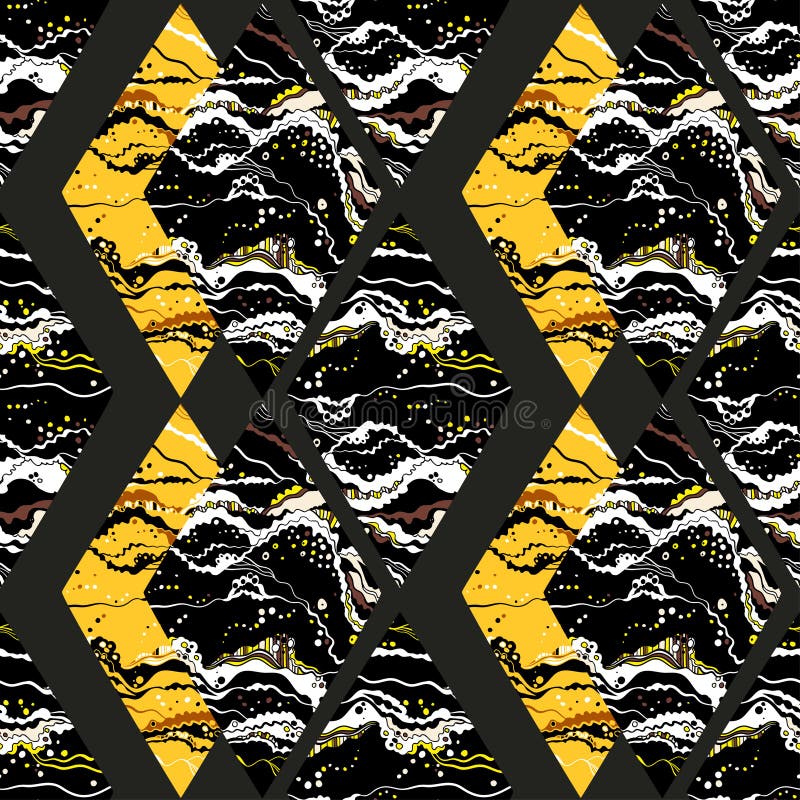 Contemporary Diamond Shapes Multicolor Seamless Pattern, Marble Like ...