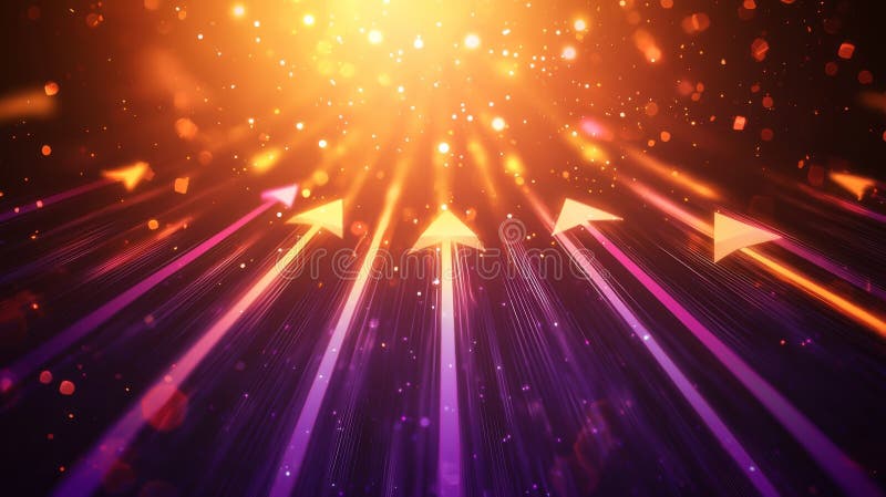 Contemporary Digital Abstract Chart with Upward Arrows and Lively Hues ...