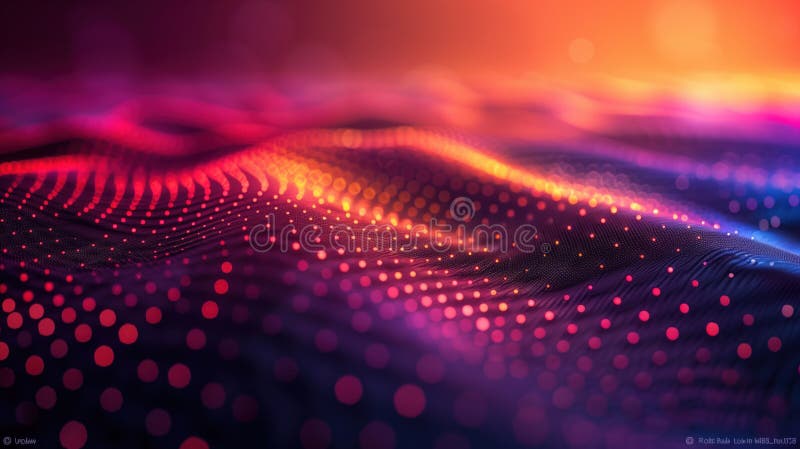 Contemporary Digital Abstraction with Red and Purple Gradient Dot ...