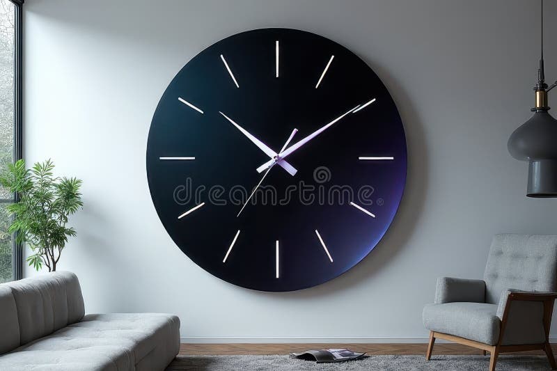 Contemporary Digital Art Wall Timepiece Stock Illustration ...