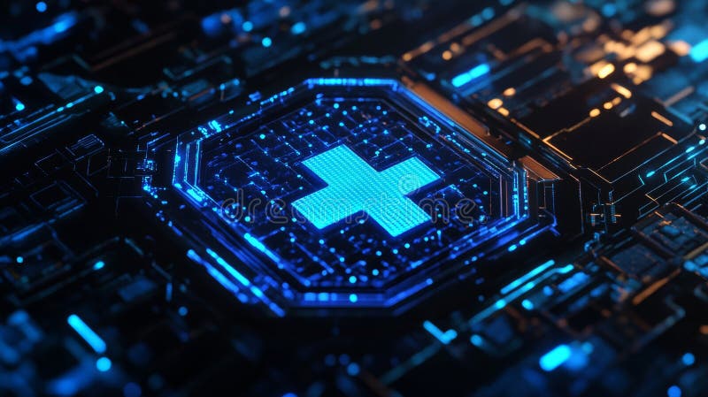 A Contemporary Digital Interface Showcasing a Bright Plus Sign Stock ...