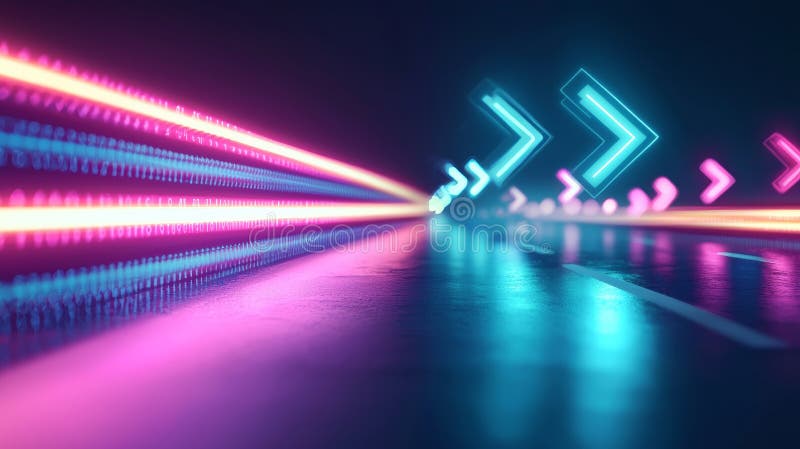 Contemporary Digital Transformation Highlighted with Bright Arrows and ...