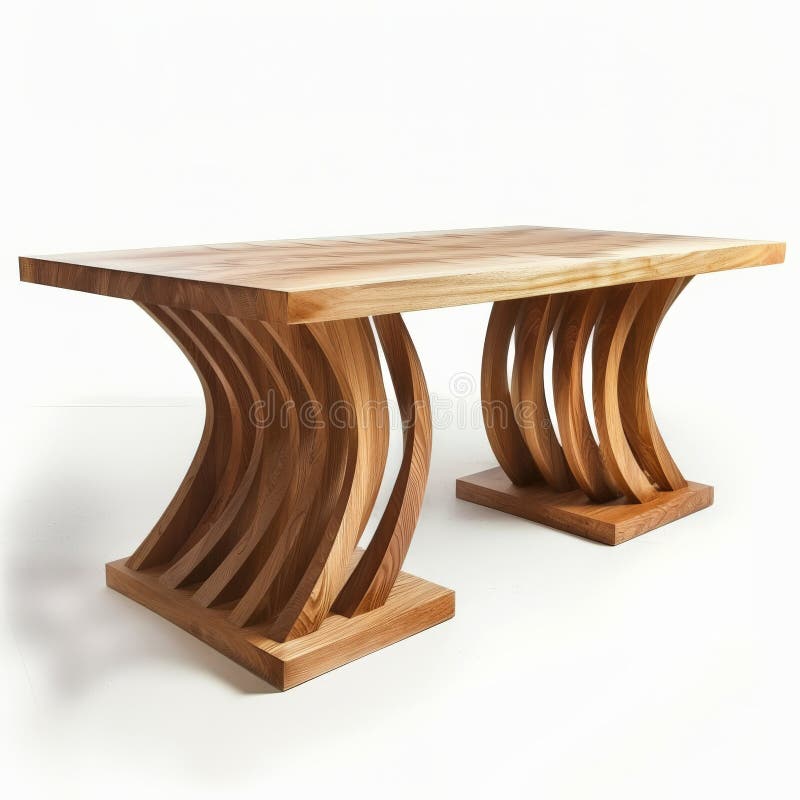 A Contemporary Dining Table Made of Solid Oak with a Smooth Finish ...