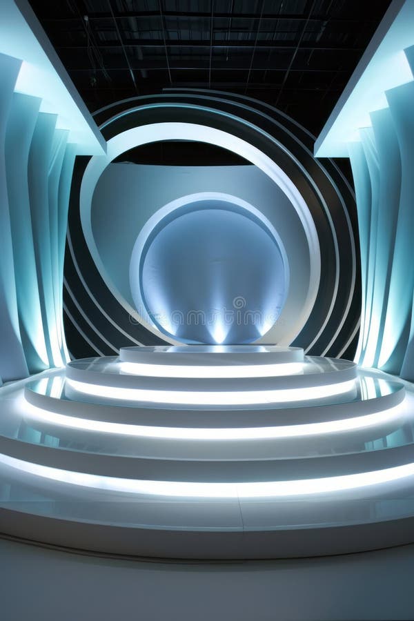 Contemporary Display Stage Design with Plenty of Space Stock ...