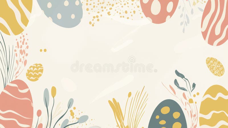 Contemporary Easter Card Design with Abstract Egg Patterns in Soft ...