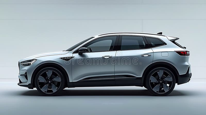 A Contemporary Electric SUV Stands Elegantly in a Minimalist Studio ...