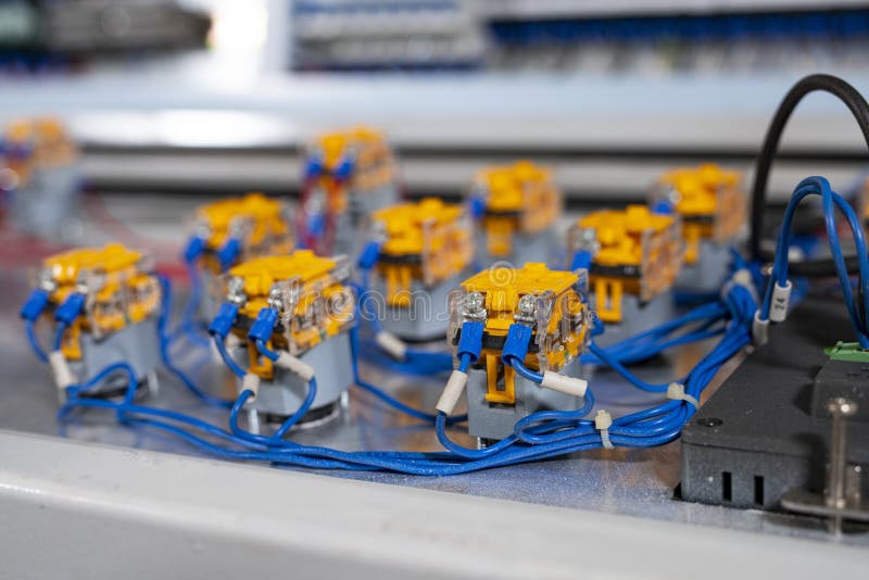Modern Electrical Equipment with Wires in Laboratory Stock Image ...