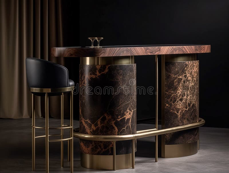 Contemporary Elegant Bar Table Design Stock Illustration - Illustration ...