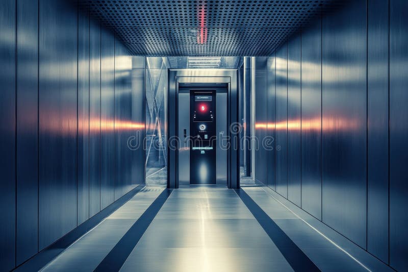 Modern Elevator Interior with Sleek Design and Illuminated Indicators ...