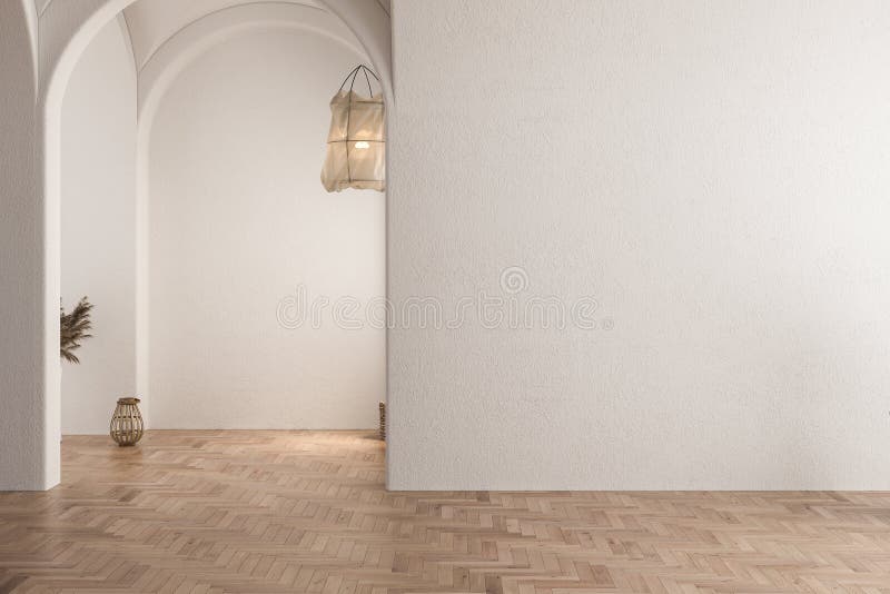 Contemporary Empty Home Interior, Cozy Style. Minimalist Mid Century ...