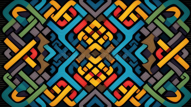 Contemporary, Flat Illustration of a Stylized Celtic Knot Pattern with ...