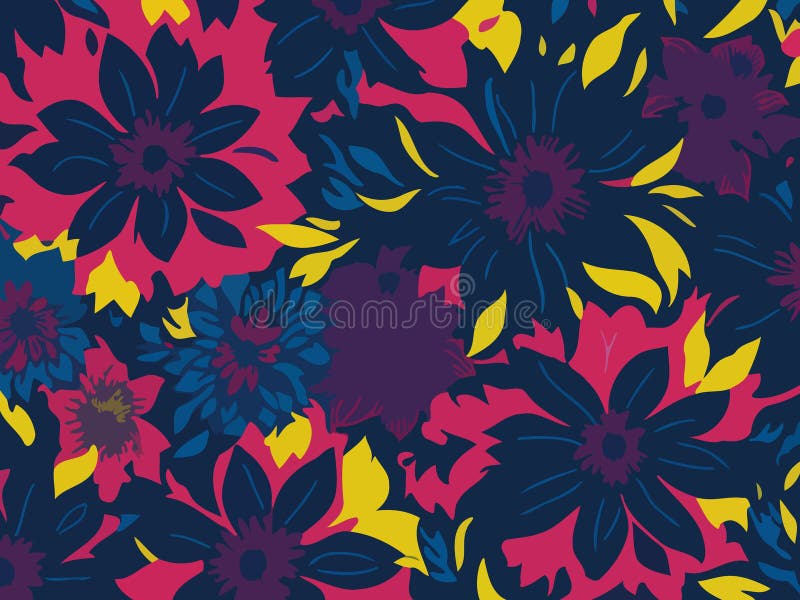 Contemporary Floral Abstract Art Stock Illustration - Illustration of ...