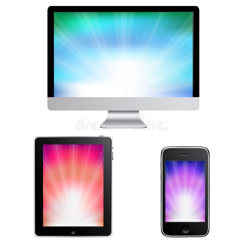 Contemporary Gadgets stock vector. Illustration of star - 195654269