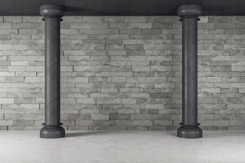 Contemporary Gallery Interior with Black Stock Illustration ...