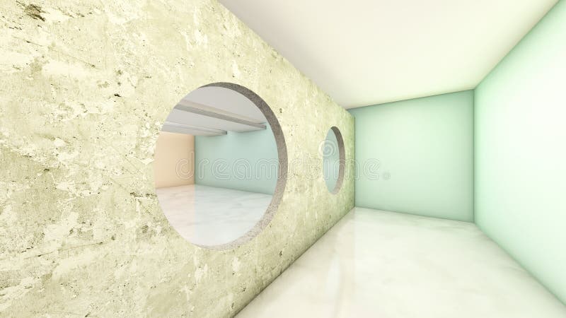 Contemporary Gallery Space Interior Design Stock Illustration ...