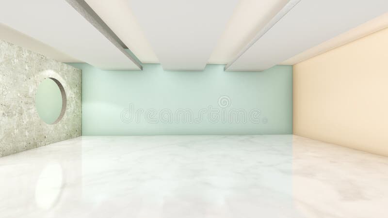 Contemporary Gallery Space Interior Design Stock Illustration ...