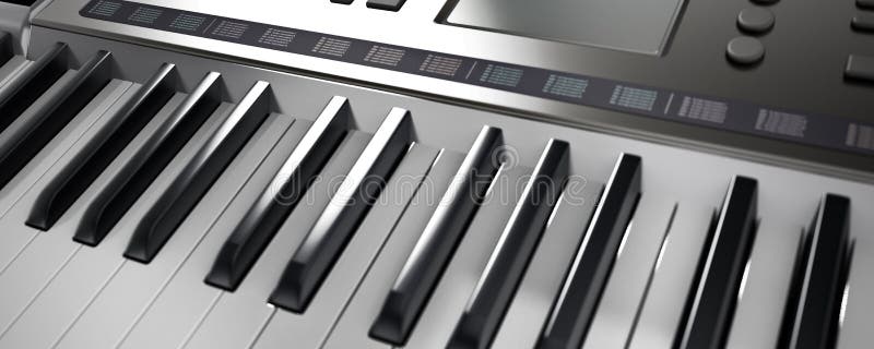 Contemporary, Generic Design Music Keyboard. 3D Illustration Stock ...