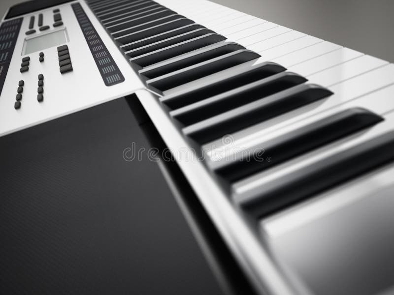 Contemporary, Generic Design Music Keyboard. 3D Illustration Stock ...