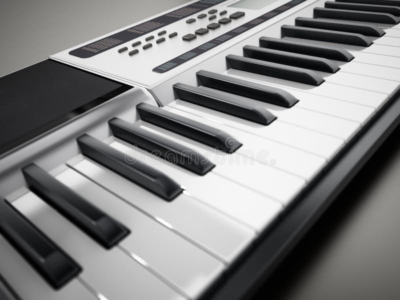 Contemporary, Generic Design Music Keyboard. 3D Illustration Stock ...