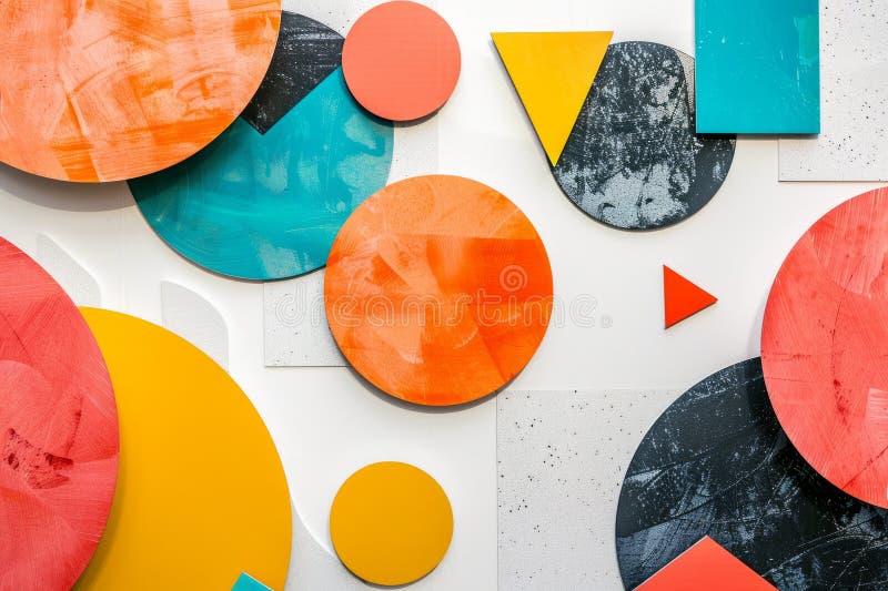 Contemporary Geometric Elements: Minimalist Circles, Triangles, Squares ...