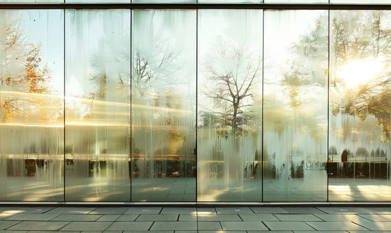 Contemporary Glass Panel Wall, Transparent Glass Stock Image - Image of ...