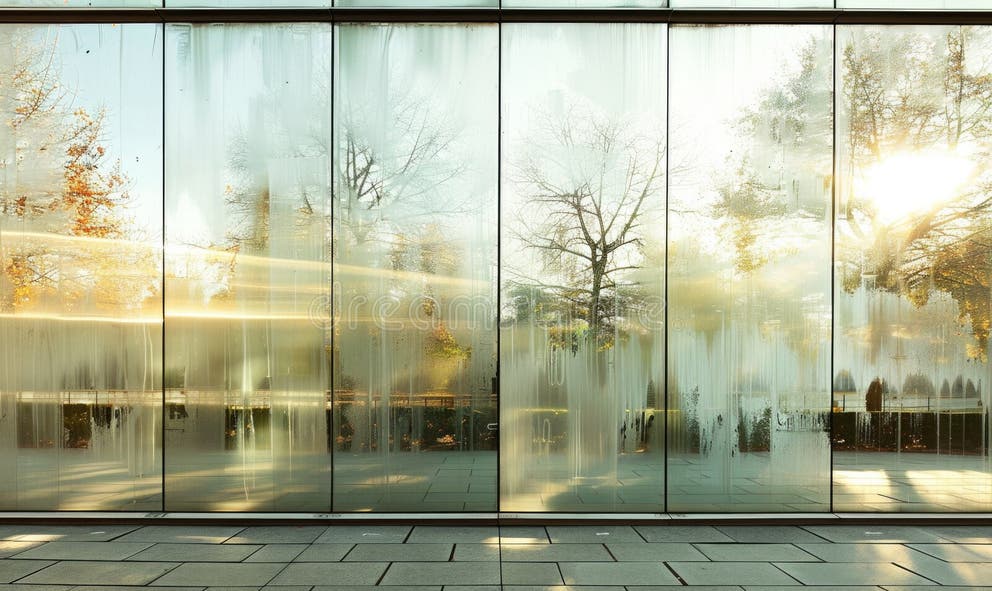 Contemporary Glass Panel Wall, Transparent Glass Stock Image - Image of ...