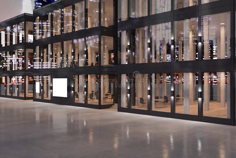 Contemporary Glass Store Front Exterior Design with Reflections and ...