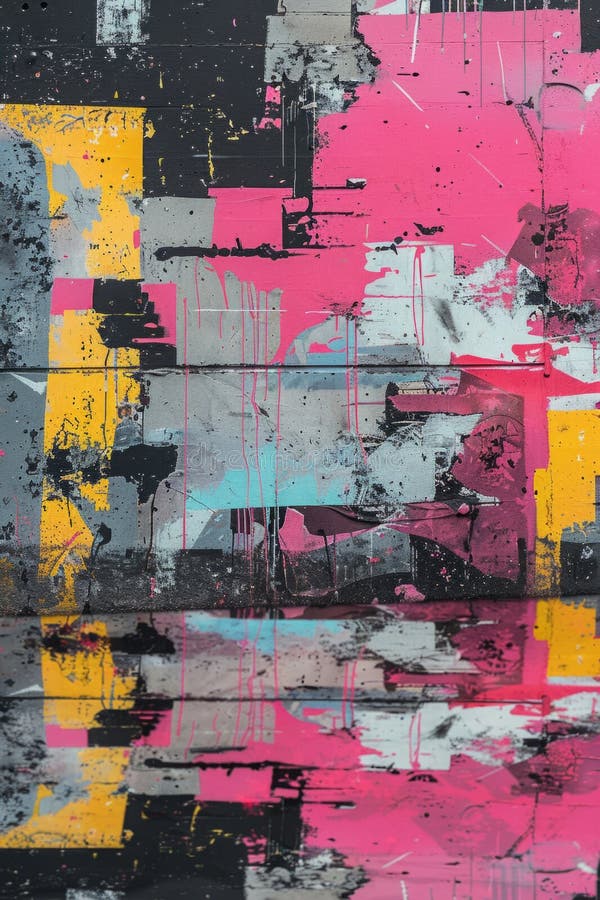 Contemporary Graffiti Art on City Wall Reflecting Sleek, Modern Design ...